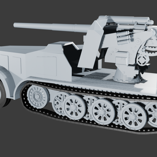 ♟ WW II Sdkfz 8 flack 88 Bunkerflak , Bufla・ STL File for 3D printing・Cults