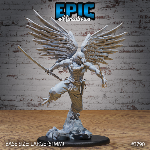 3D file Tengu Bird Folk Lord Landing ‧ DnD Miniature ‧ Tabletop ...