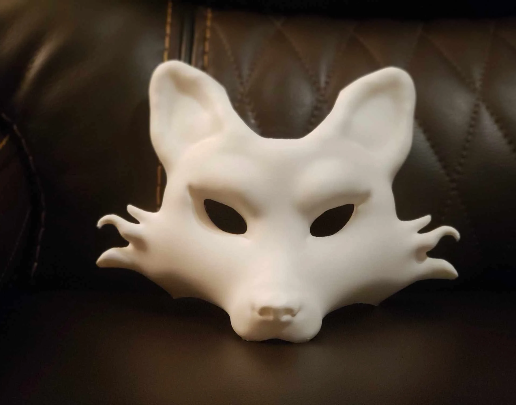 🦊 Half Fox Masquerade/ Therian Mask・ STL File for 3D printing・Cults