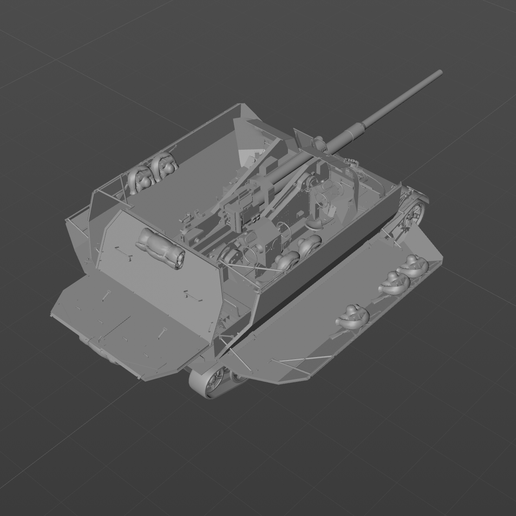 🔫 Material del modelo 3D del cañón antiaéreo autopropulsado alemán VFW ...