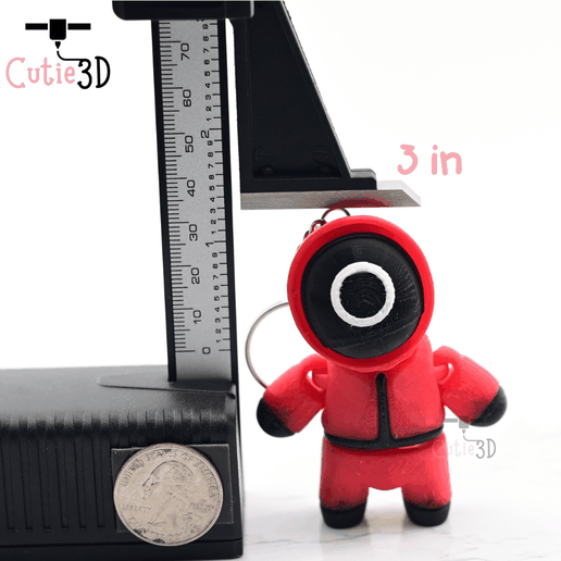 🦑 Cutie3D Articulated Squid Game Keycap Fidget Clicker Keychain - Cute Backpack Keychain・ 3D ...