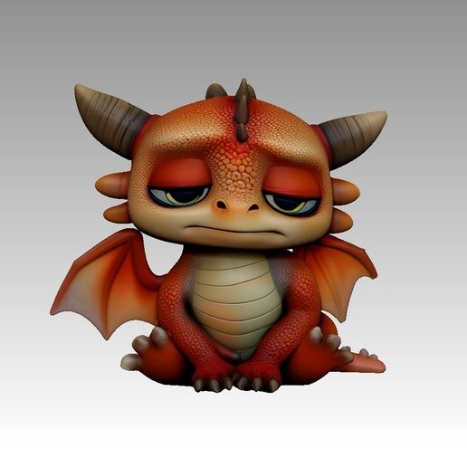 🐉 Sad Dragon・ 3D File for 3D printing・Cults