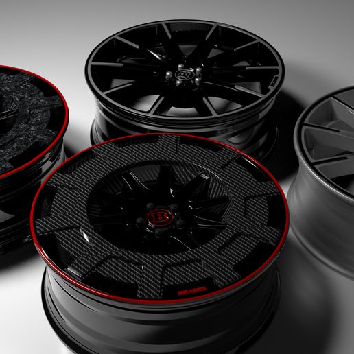 🚗 MERCEDES BRABUS RIM & KEYCHAIN・ STL file for ・Cults