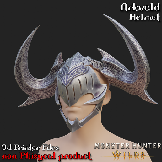 🪖 Arkveld Cosplay Helmet Monster Hunter Wilds・ 3D File for 3D printing ...