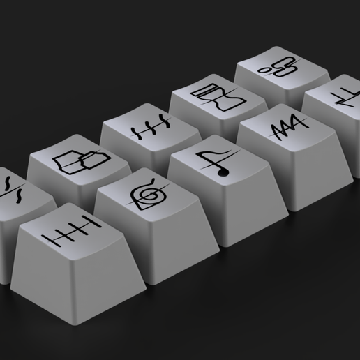 STL file Akatsuki headbands naruto keycap set ⌨️ (OBJ)・3D printing ...