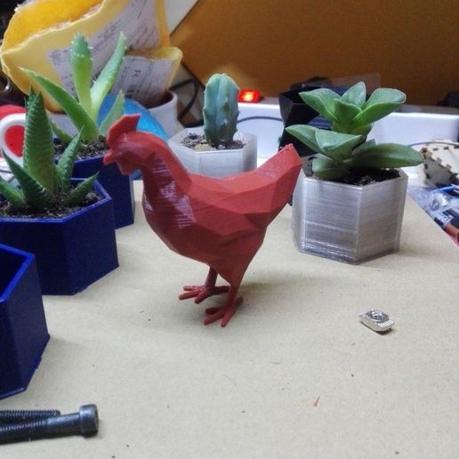 Free STL file low poly chicken 🐔 ・3D printable design to download・Cults