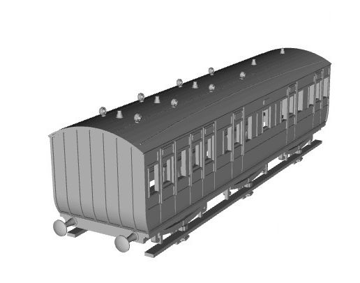 🚂 GER 6W Composite Coach 1/100 scale・ 3D File for 3D printing・Cults