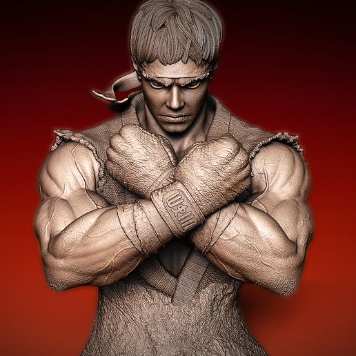 Free STL file Ryu Bust (Street Fighter) 👤 ・Model to download and 3D ...
