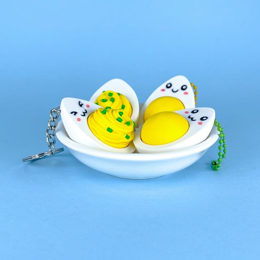 Clicker Egg Keychain 🥚 with Smiley Faces 😆, Fun Fidget・ STL File for 3D ...