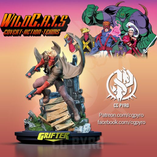 👾 Grifter from Wild CATS by Jim Lee comics STL files 3d printing・ 3D ...