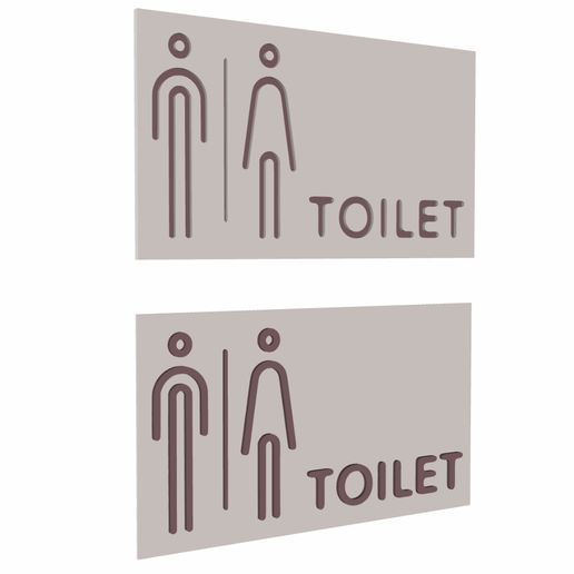 🚽 3D Toilet Signage Board・ STL File for 3D printing and CNC machining ...
