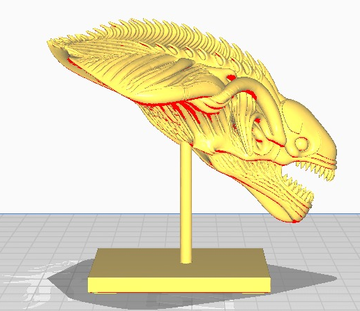 🤴 King Xenomorph Head with Base・ STL File for 3D printing・Cults