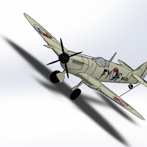 ️ SolidWorks Spitfire Fighter Plane – WWII Aircraft 3D Model・ STL File ...