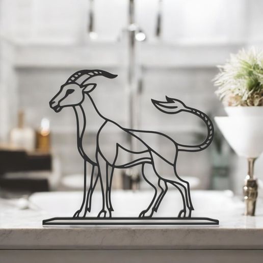 OBJ file Chimera Line Art - Desktop Line Art 🎨 ・3D printable model to ...