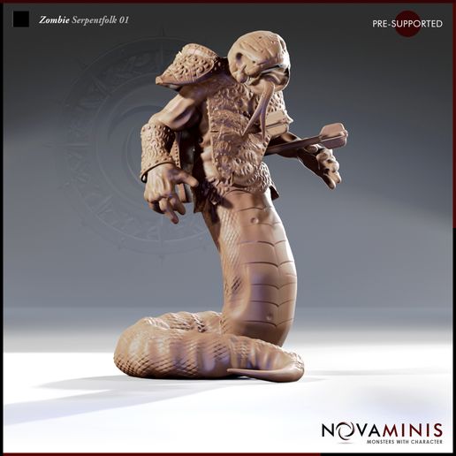 3D file Zombie Serpentfolk 01 🧟 ・3D print model to download・Cults