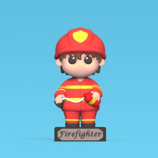 🧑‍🚒 Firefighter・ 3D File for 3D printing・Cults
