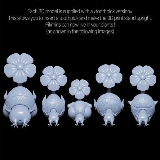 STL file 5 Masked Pikmins (pack) 🌿 ・3D printing model to download・Cults
