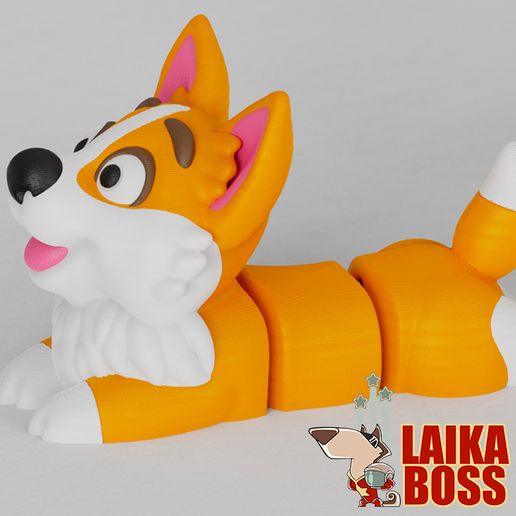 🐕 Flexi Cute Corgi Articulated・ STL File for 3D printing・Cults