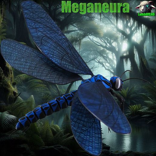 🐛 Dragonfly Meganeura Giant Prehistoric・ STL File for 3D printing・Cults