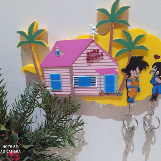 🔑 Key holder and 2 key chains Goku・Archivo STL para Impresión 3D・Cults