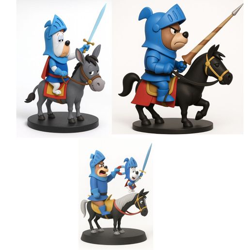 🐺 Combo Droopy and Butch-Crossed Knights-.・ STL File for 3D printing・Cults