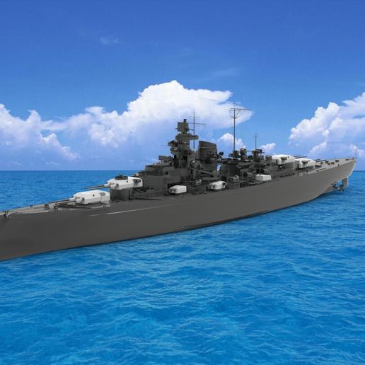 3D file German battleship Tirpitz 🚢 ・3D print design to download・Cults