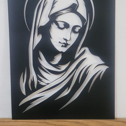 STL file Picture Virgin Maria 🖼️ (DXF)・3D printing idea to download・Cults