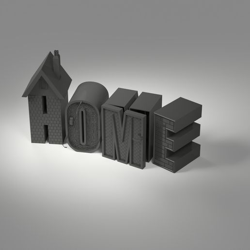 STL file Home Ornamental Letters with House Design 🏠 (OBJ and 3MF ...