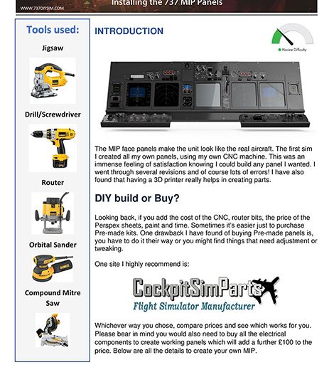 💭 Boeing 737 Home Cockpit – 384‑Page Build Guide & Plans (PDF + MIP DXF ...