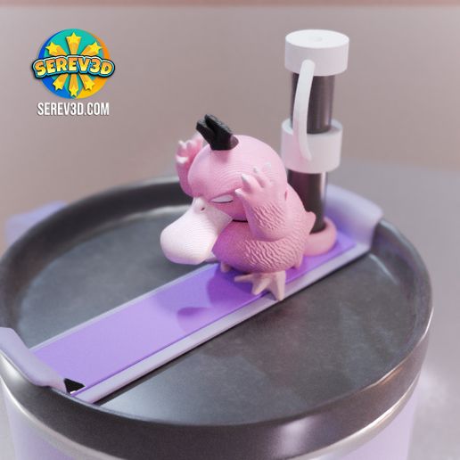 🗝️ Realistic Psyduck – Flexi Pokémon Keychain & Straw Buddy, No Supports 3D Print STL/3MF・ STL ...