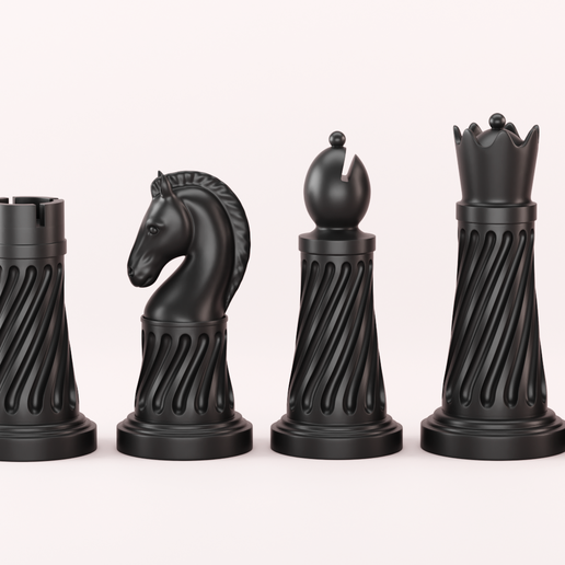 ♟️ Chess set・Free STL File for 3D printing and CNC machining - Laser ...