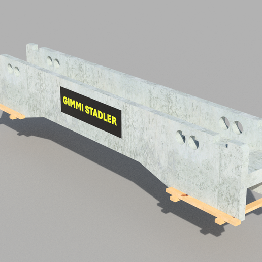 🚆 1/87 - HO Scale - Concrete Beam Type 2 Cargo Train・ STL File for 3D ...