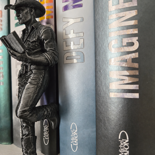 🤠 Cowboy Book Leaner Spine Hugger – Western Romance Bookshelf Decor ...