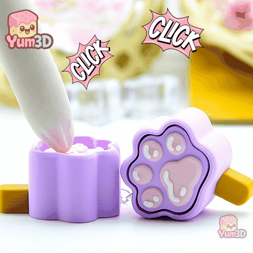 👌 Yum3D Pawsicle for Animal Lovers Fidget Clicker Keychain - Cute ...