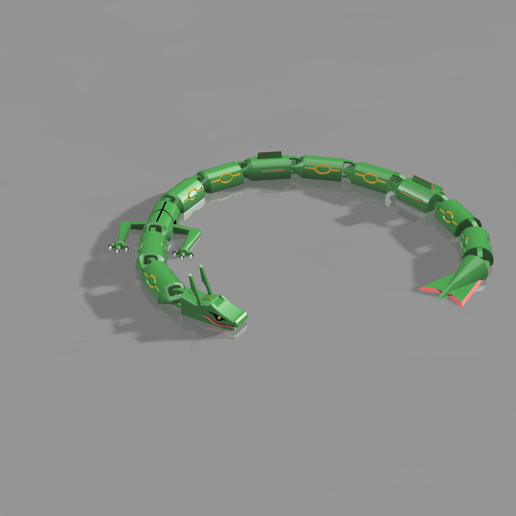 🐉 Articulated Rayquaza・Free STL File for 3D printing・Cults