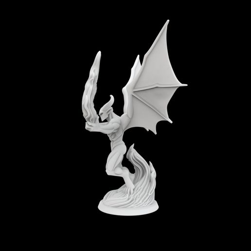 🤲 Winged Demon with Flaming Hands 3D Printable Mode・ STL File for 3D ...