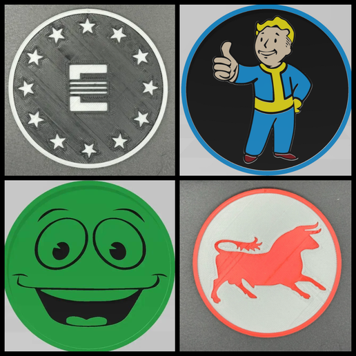 👨 Fallout Coaster Bundle STL Files | Yes Man, Enclave, Caesar's Legion ...