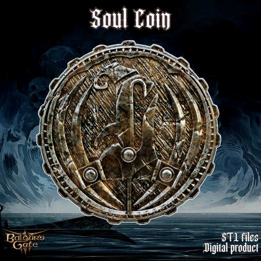 🪙 Fantasy Soul Coin Baldurs Gate 3・ 3D File for 3D printing・Cults