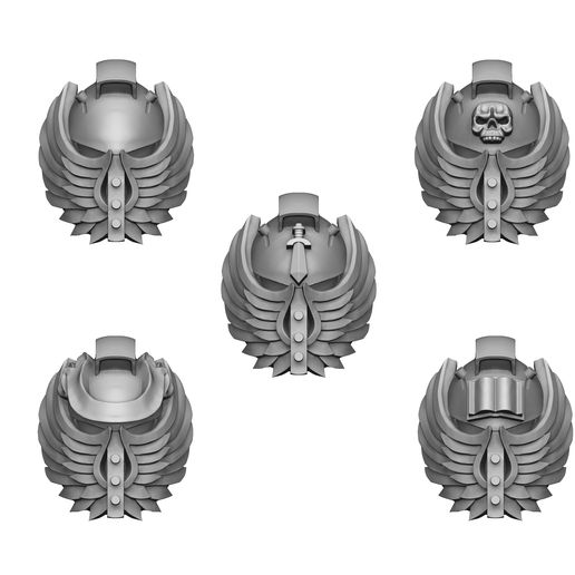 🛰 5x Angels of the Dark Winged Face Helmets Space Warriors・ STL File ...