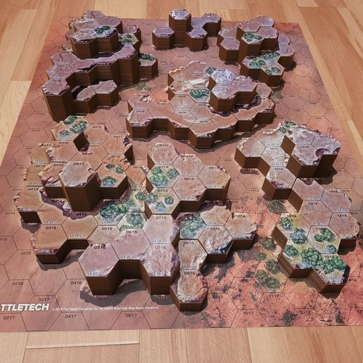 Бесплатный STL файл BATTLETECH TERRAIN MAP DESERT #3 (A GAME OF ARMORED ...