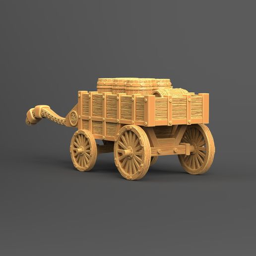 🛒 Dwarven Ale Wagon – Fantasy Cart with Barrels・ 3D File for 3D ...