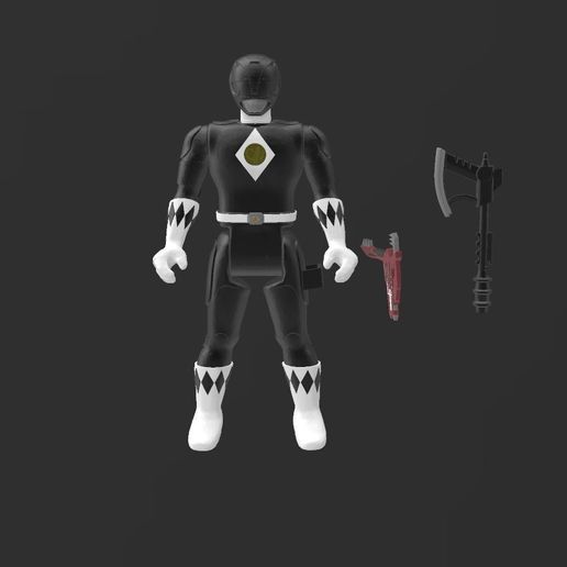 3D file Black Ranger Action Figure 🎲 ・3D print design to download・Cults