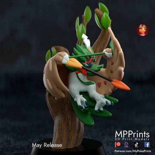 🐉 Decidueye Statue・ 3D File for 3D printing・Cults