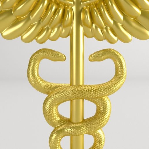 🩺 Caduceus Symbol・ STL File for 3D printing・Cults