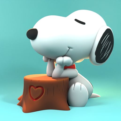 STL file Snoopy love ️‍🔥 ・3D printing design to download・Cults