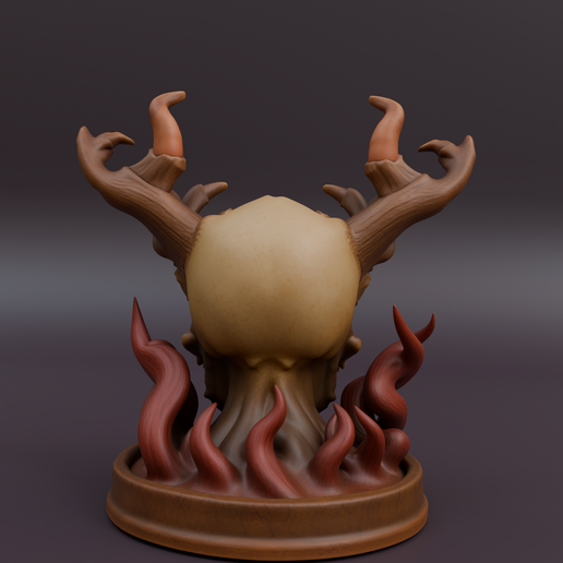 💀 Infernal Antler Skull - Dark Fantasy Skull Statue - Resin 3D Print ...