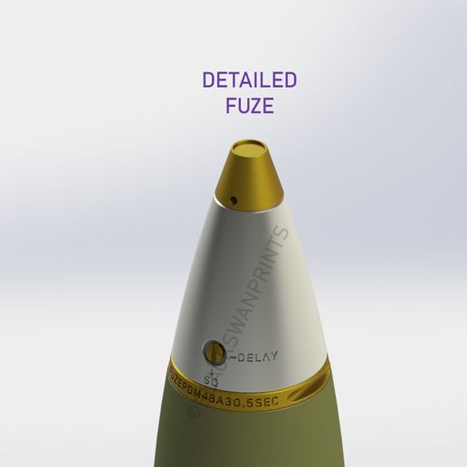 🐚 WW2 United States Sherman 75mm M48 HE Projectile・ 3D File for 3D ...