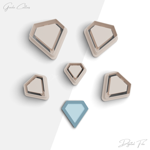 STL file Embossed Diamond Clay Cutter, Diamond Shape Polymer Clay ...