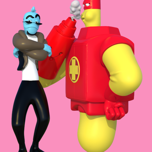 👾 OZZY AND DRIX・Arquivo STL para Impressão 3D・Cults