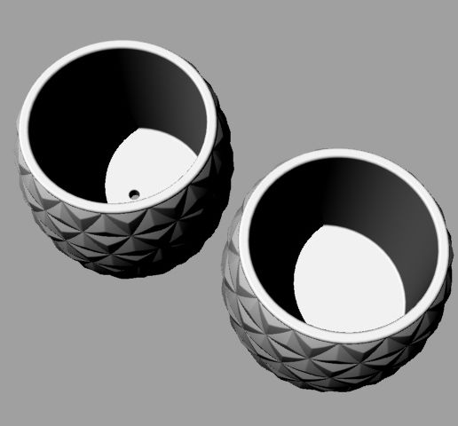 Free 3D file Round Pot Planter, Triangle Pattern w/Hole wo/Hole 🪴 ...